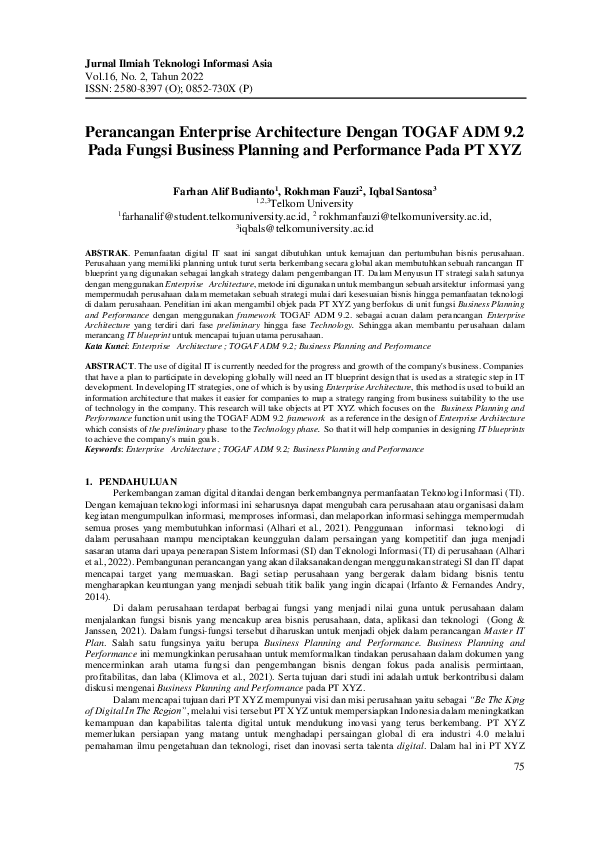 (PDF) Perancangan Enterprise Architecture Dengan TOGAF ADM 9.2 Pada ...