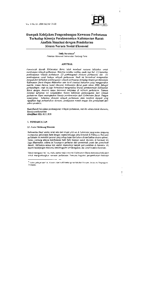 (PDF) Dampak Kebijakan Pengembangan Kawasan Perbatasan terhadap Kinerja ...