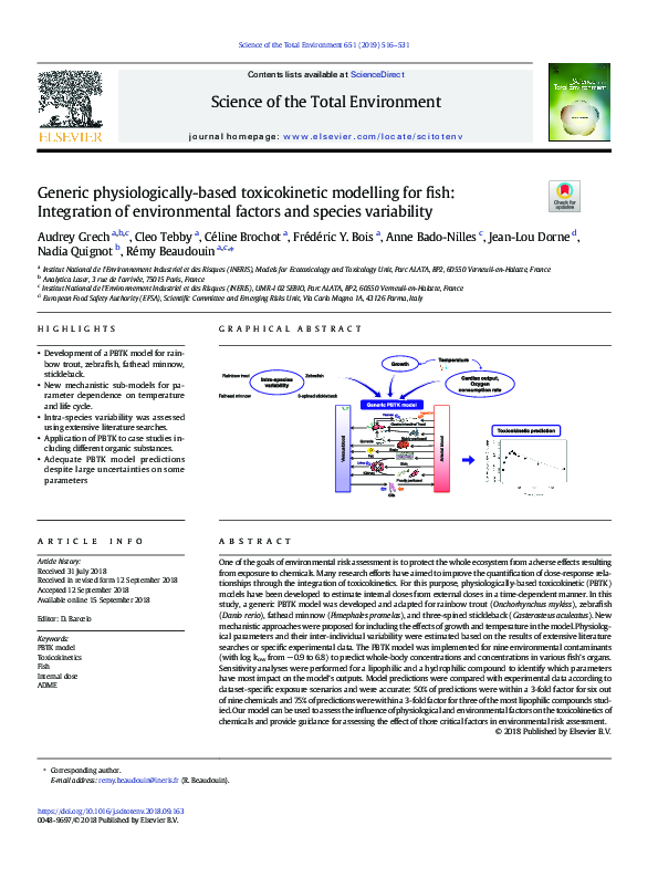 (PDF) Generic physiologically-based toxicokinetic modelling for fish ...