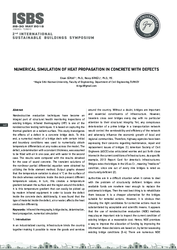 (PDF) Heat Propagation in Defective Concrete Bridge Decks (PDF) Heat Propagation in Defective Concrete Bridge Decks