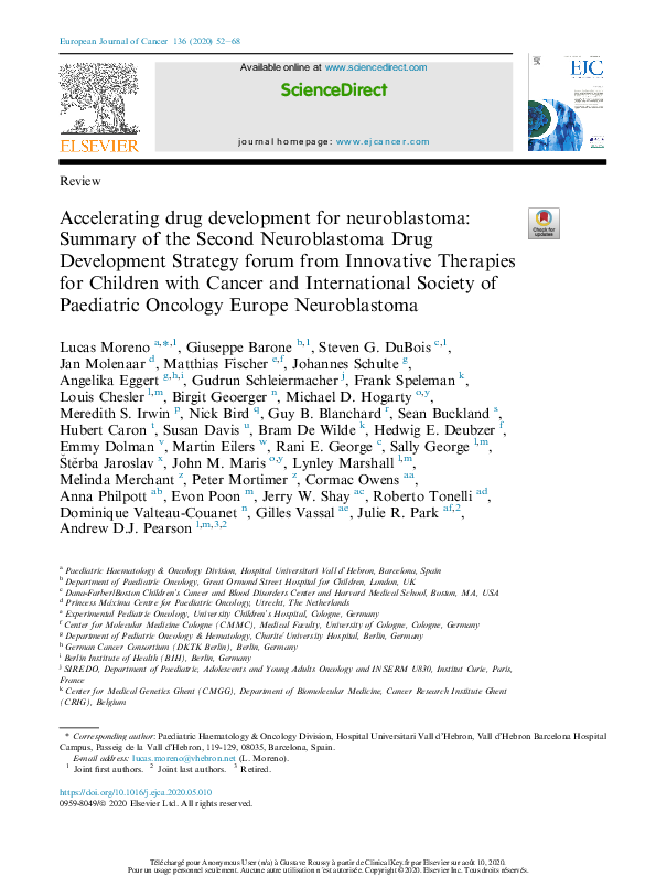 (PDF) Accelerating drug development for neuroblastoma: Summary of the ...