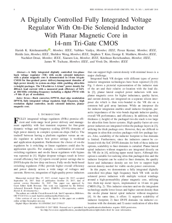 (PDF) A Digitally Controlled Fully Integrated Voltage Regulator With On ...