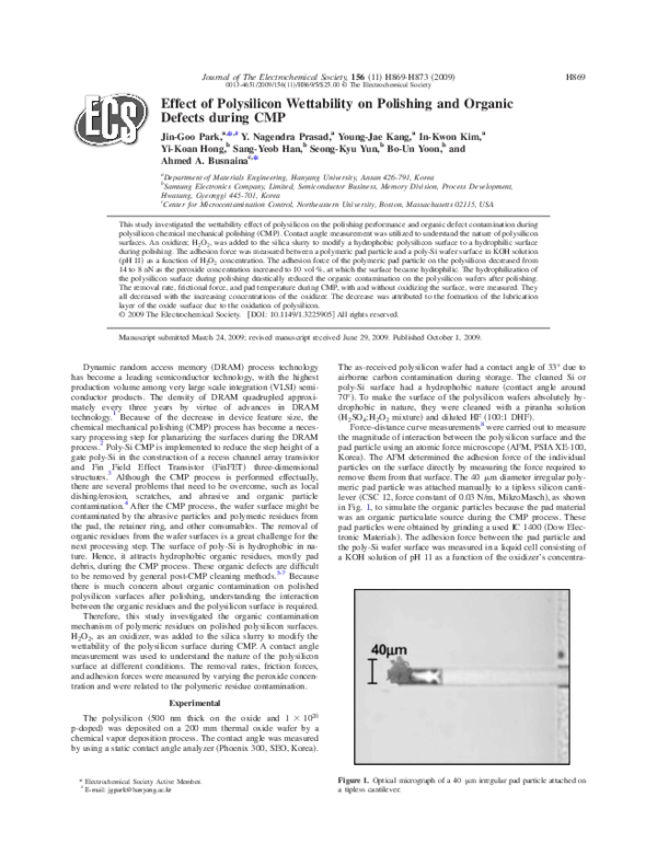 (PDF) Effect of Polysilicon Wettability on Polishing and Organic ...