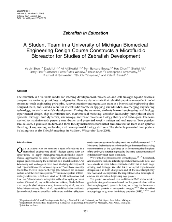 (PDF) A Student Team in a University of Michigan Biomedical Engineering ...