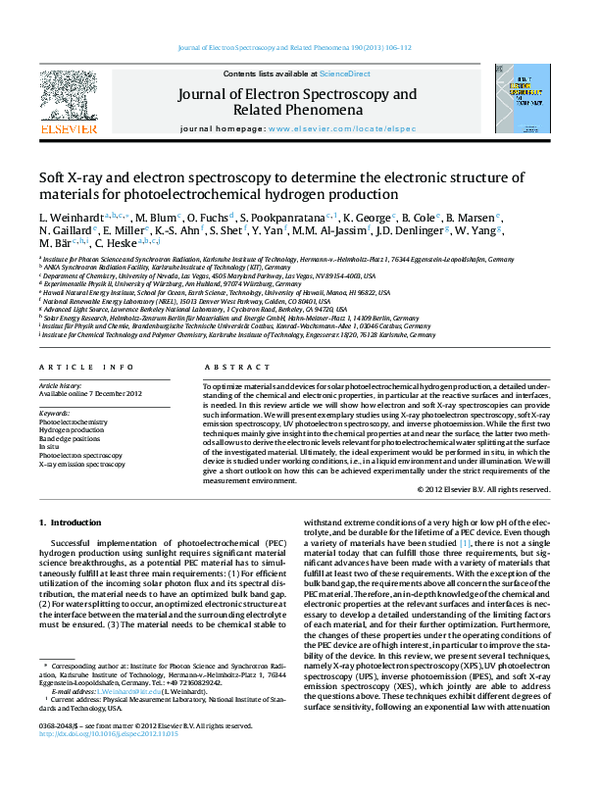(PDF) Soft X-ray and electron spectroscopy to determine the electronic structure of materials ...
