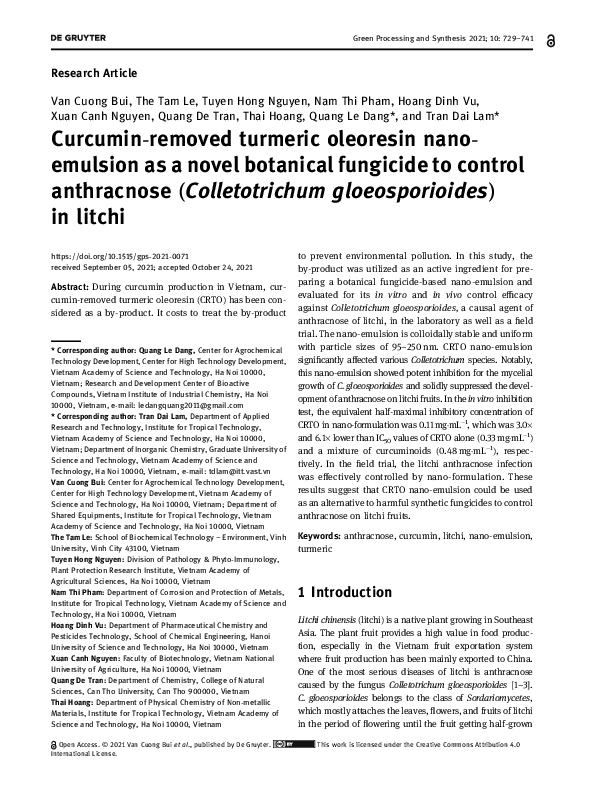 (PDF) Curcumin-removed turmeric oleoresin nano-emulsion as a novel ...