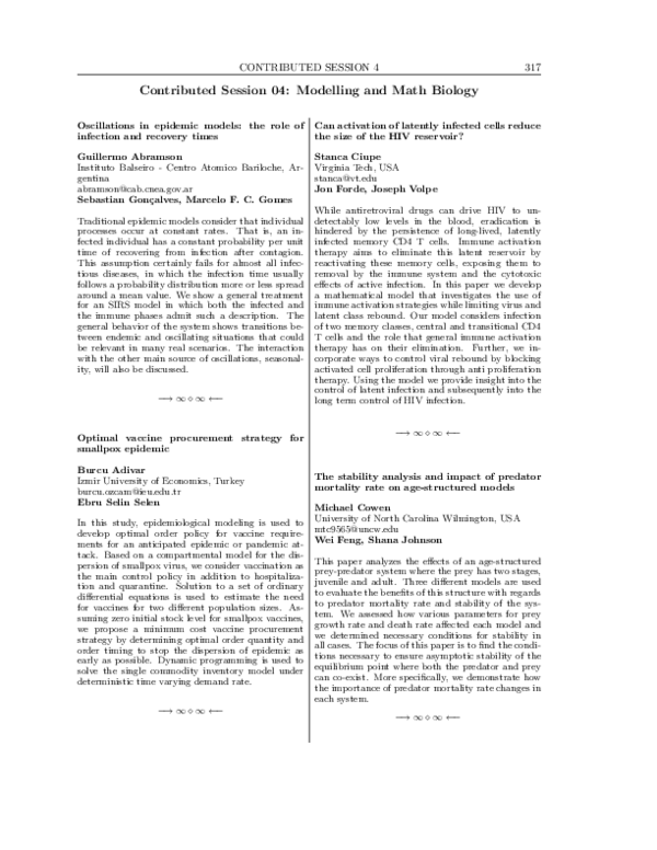 (PDF) Session 04 : Modelling and Math Biology Oscillations in epidemic ...