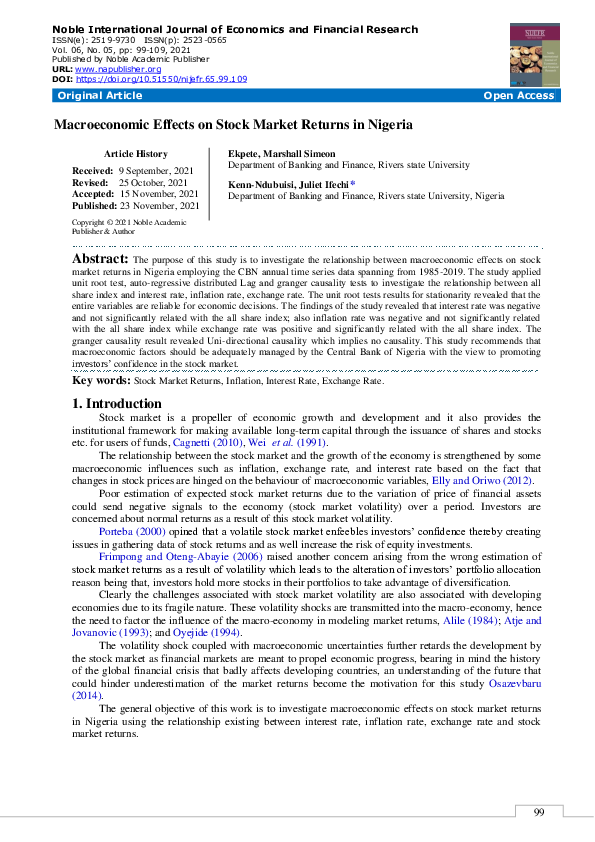 Pdf Impact Of Public Debt On Inflation And Unemployment In Nigeria An Ardl Vector Error