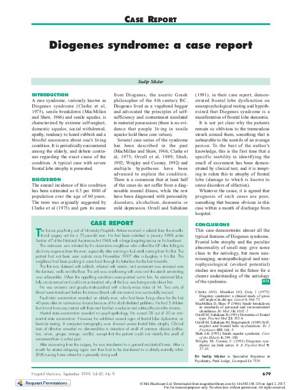 (PDF) Diogenes syndrome: a case report