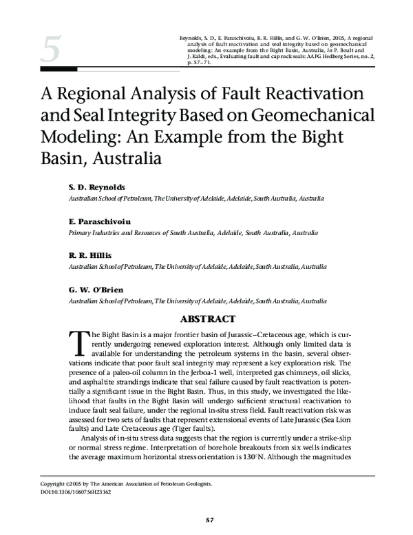 (PDF) A Regional Analysis of Fault Reactivation and Seal Integrity ...
