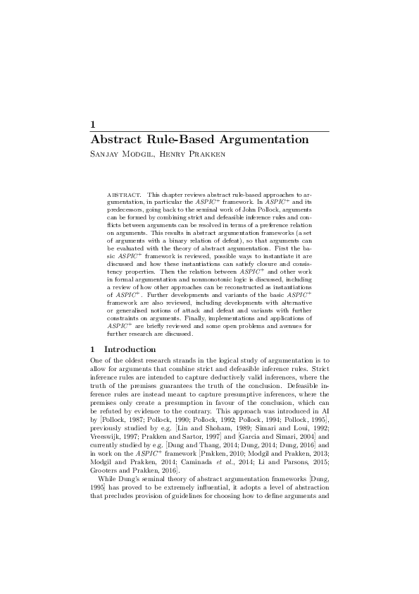 (PDF) Rule-Based Argumentation