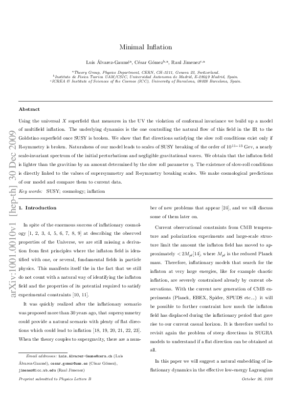 (PDF) Minimal inflation