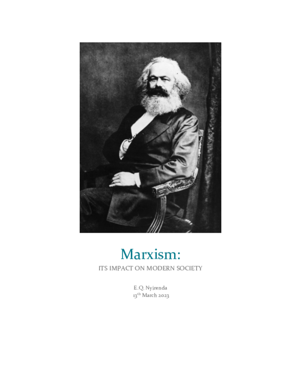 (PDF) MARXISM AND THE MODERN-DAY SOCIETY: A BRIEF ANALYSIS OF THE IMPACT OF THE MARXIST IDEOLOGY ...