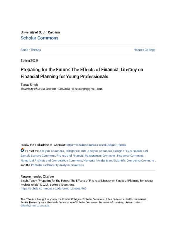 (PDF) Preparing for the Future: The Effects of Financial Literacy on ...