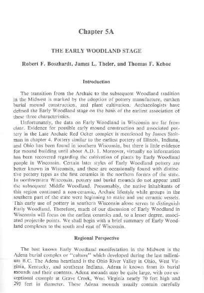(PDF) Chapter 5A THE EARLY WOODLAND STAGE