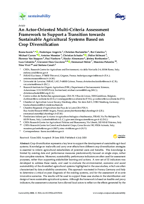 (PDF) An Actor-Oriented Multi-Criteria Assessment Framework to Support a Transition towards ...