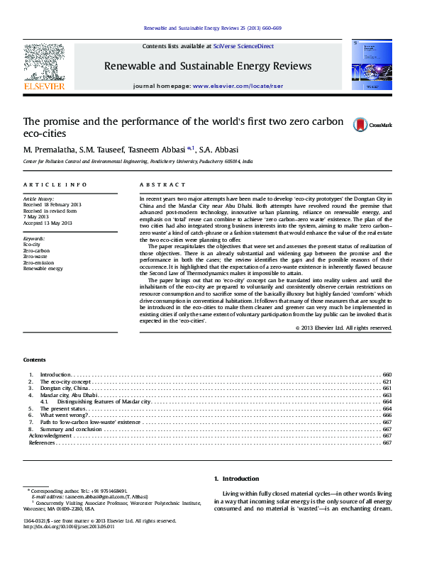 (PDF) The promise and the performance of the world's first two zero ...