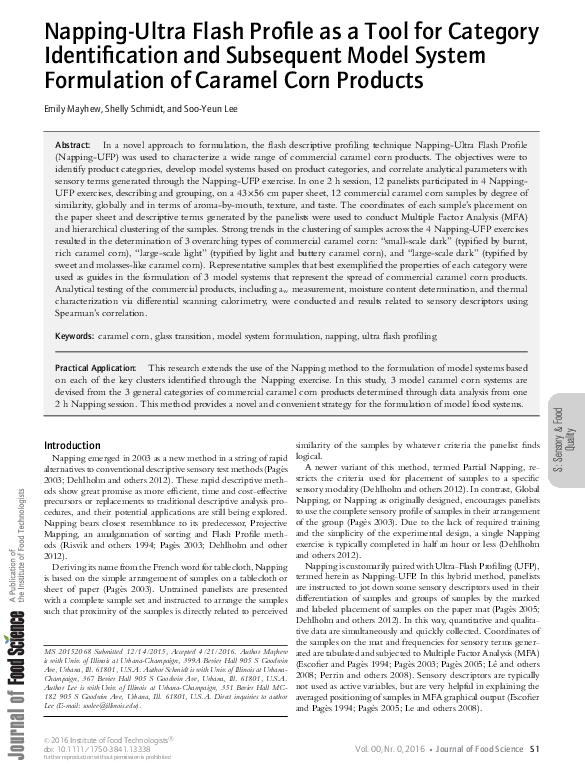 (PDF) Napping-Ultra Flash Profile as a Tool for Category Identification and Subsequent Model ...