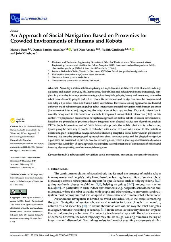 (PDF) Proxemic-Based Navigation for Robots in Crowds