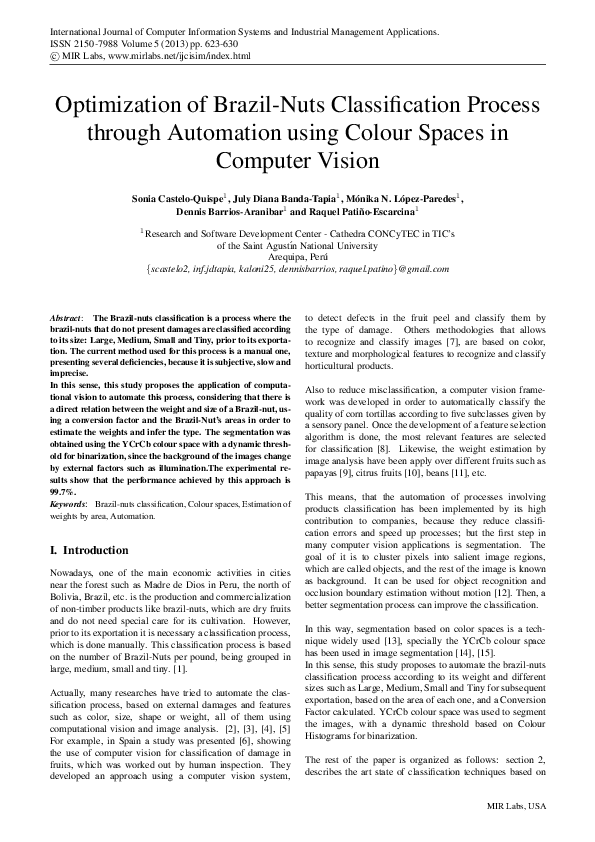 (PDF) Optimization of Brazil-Nuts Classification Process through ...
