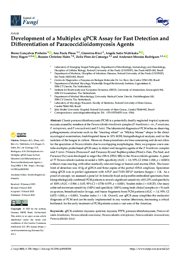 Pdf Development Of A Multiplex Qpcr Assay For Fast Detection And