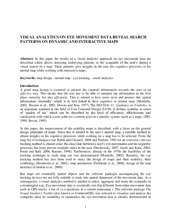 Pdf Visual Analytics On Eye Movement Data Reveal Search Patterns On Dynamic And Interactive Maps