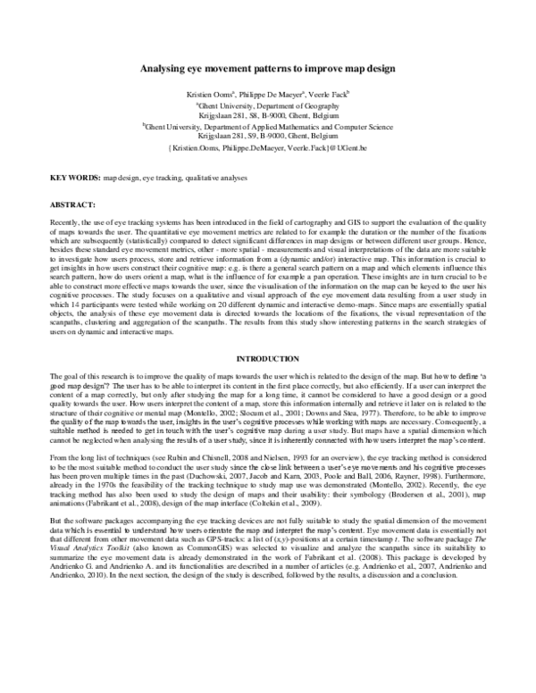 (PDF) Analyzing eye movement patterns to improve map design