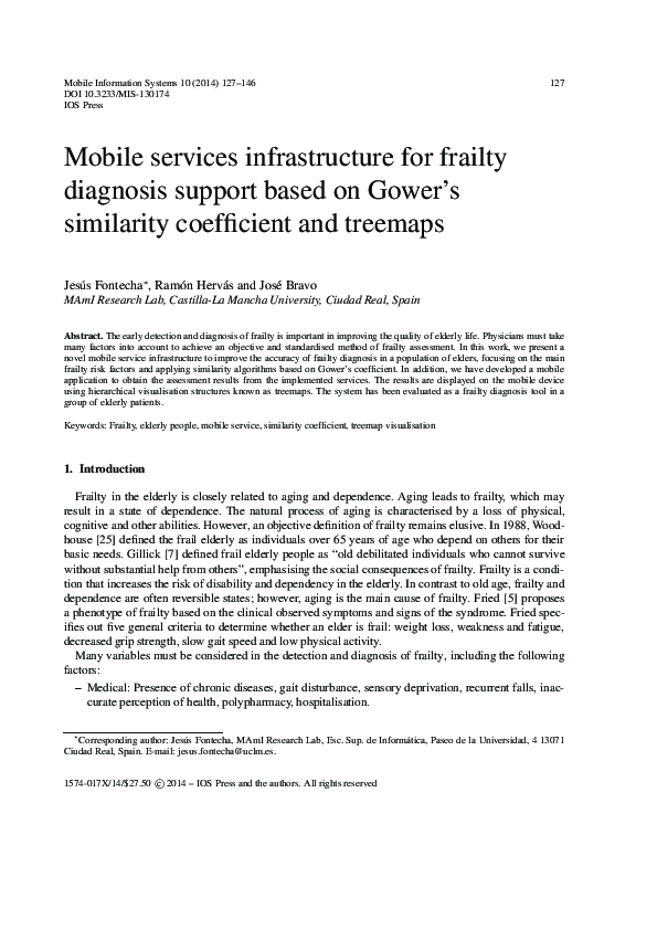 (PDF) Mobile Services Infrastructure for Frailty Diagnosis Support ...