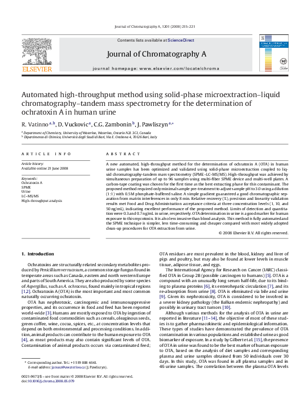 (PDF) Automated high-throughput method using solid-phase ...
