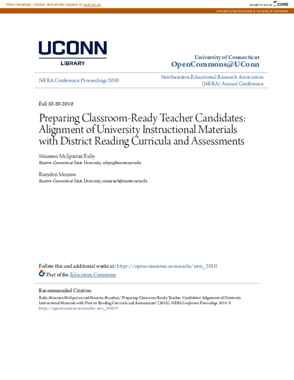 (PDF) Preparing Classroom-Ready Teacher Candidates: Alignment of ...