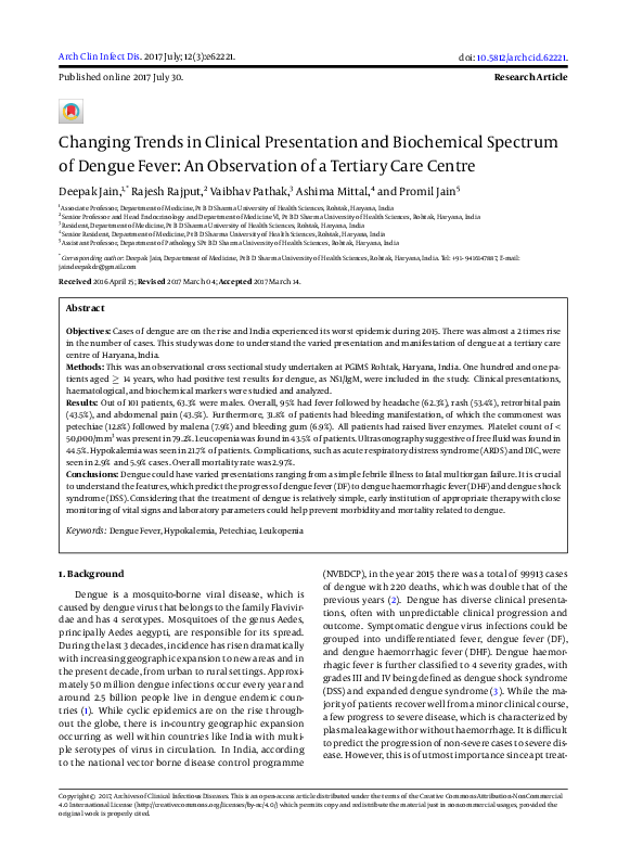(PDF) Changing Trends in Clinical Presentation and Biochemical Spectrum ...