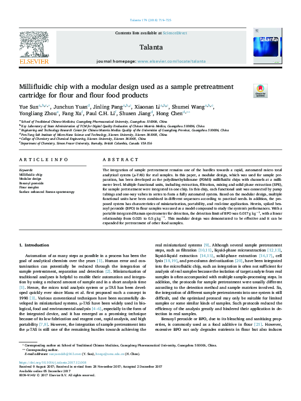 (PDF) Millifluidic chip with a modular design used as a sample ...