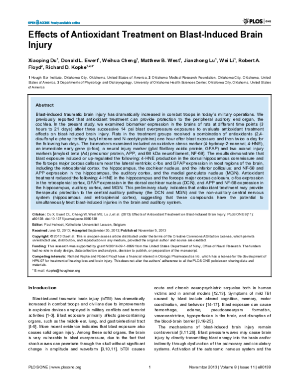 (PDF) Histological investigation into the effects of blast-induced ...