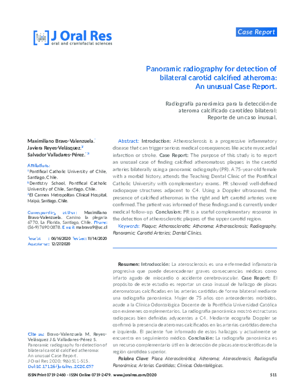 (PDF) Panoramic radiography for detection of bilateral carotid ...