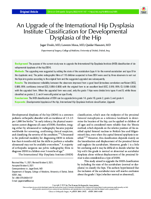 (PDF) An Upgrade of the International Hip Dysplasia Institute ...