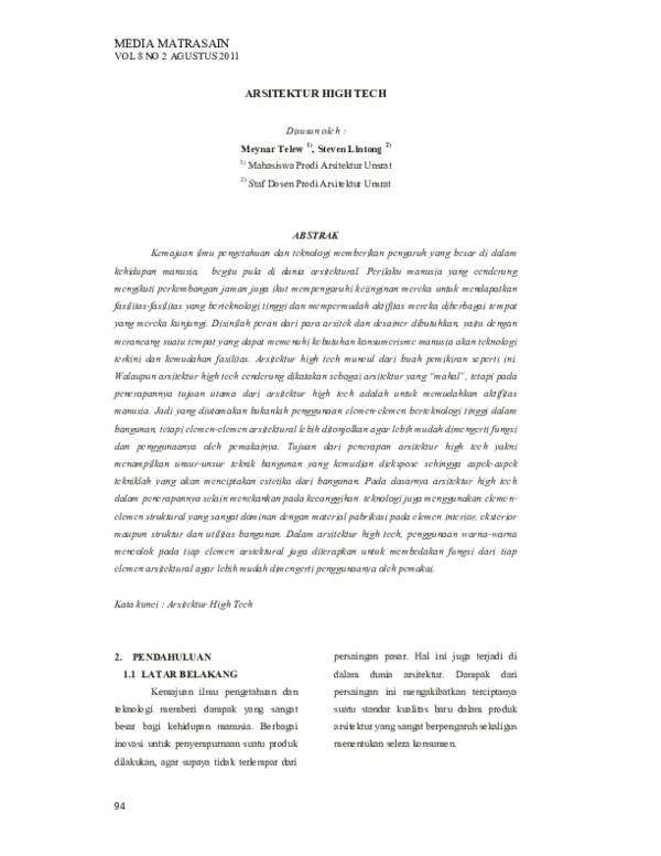 (PDF) Arsitektur High Tech