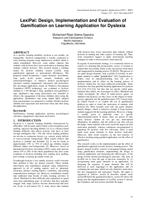 (PDF) LexiPal: Design, Implementation and Evaluation of Gamification on Learning Application for ...