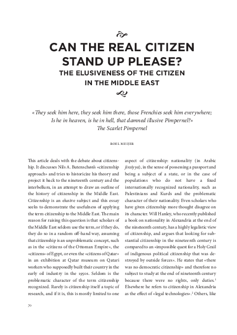 (PDF) Can the Real Citizen Stand Up Please? The Elusiveness of the ...