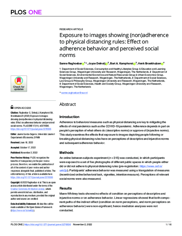(PDF) Exposure to images showing (non)adherence to physical distancing ...