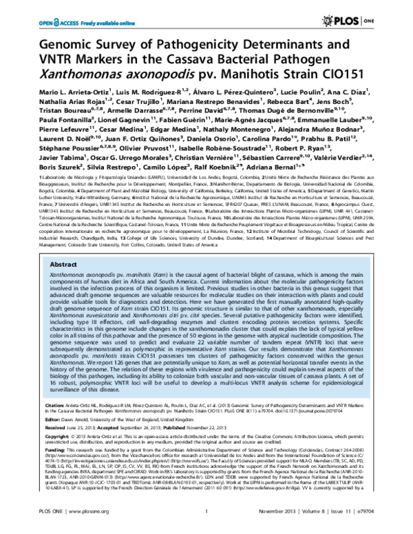 (PDF) Genomic Survey of Pathogenicity Determinants and VNTR Markers in ...