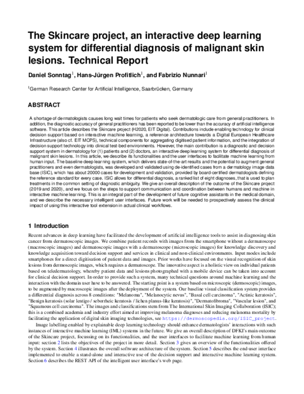 (PDF) The Skincare project, an interactive deep learning system for ...