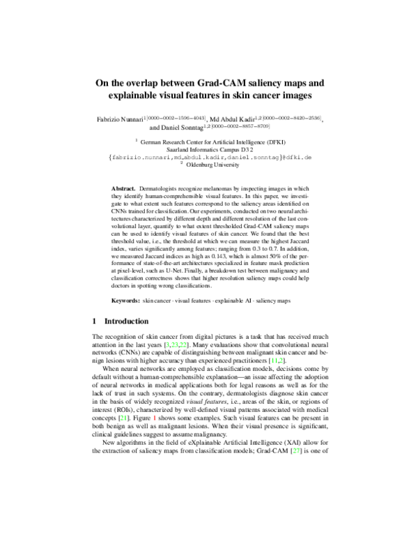 Pdf On The Overlap Between Grad Cam Saliency Maps And Explainable