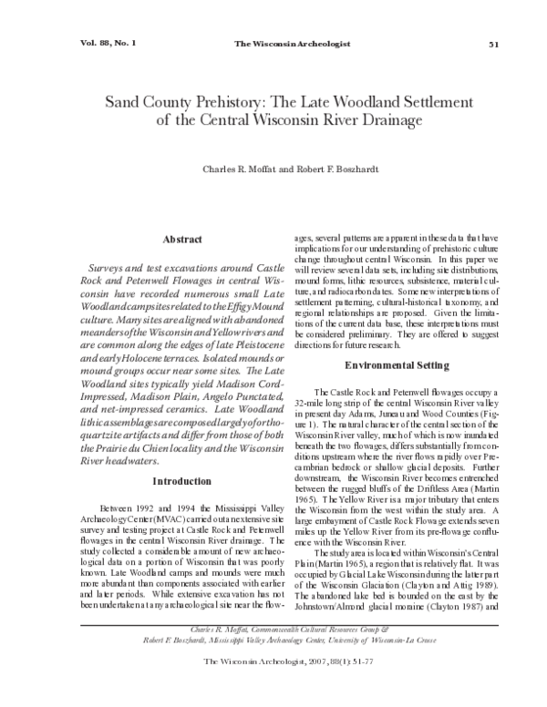 (PDF) Sand County Prehistory: The Late Woodland Settlement of the ...