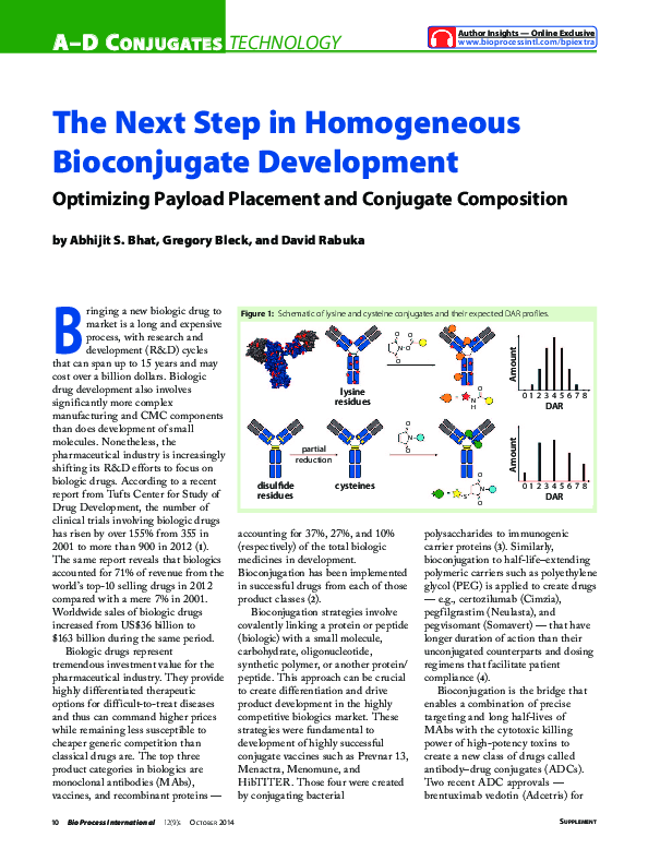(PDF) The Next Step in Homogeneous Bioconjugate Development Optimizing ... (PDF) The Next Step in Homogeneous Bioconjugate Development Optimizing ...