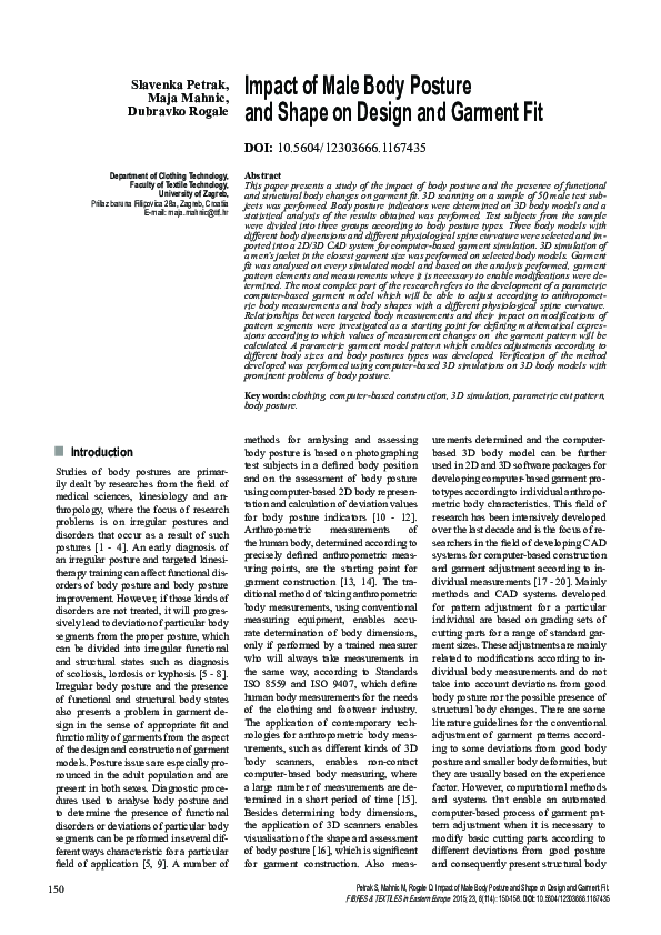 (PDF) Impact of Male Body Posture and Shape on Design and Garment Fit