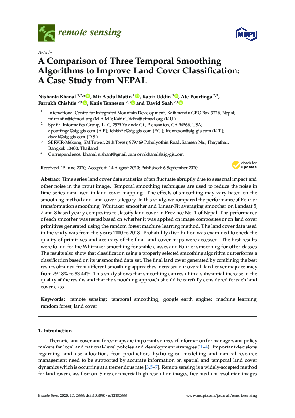 (PDF) A Comparison of Three Temporal Smoothing Algorithms to Improve Land Cover Classification ...