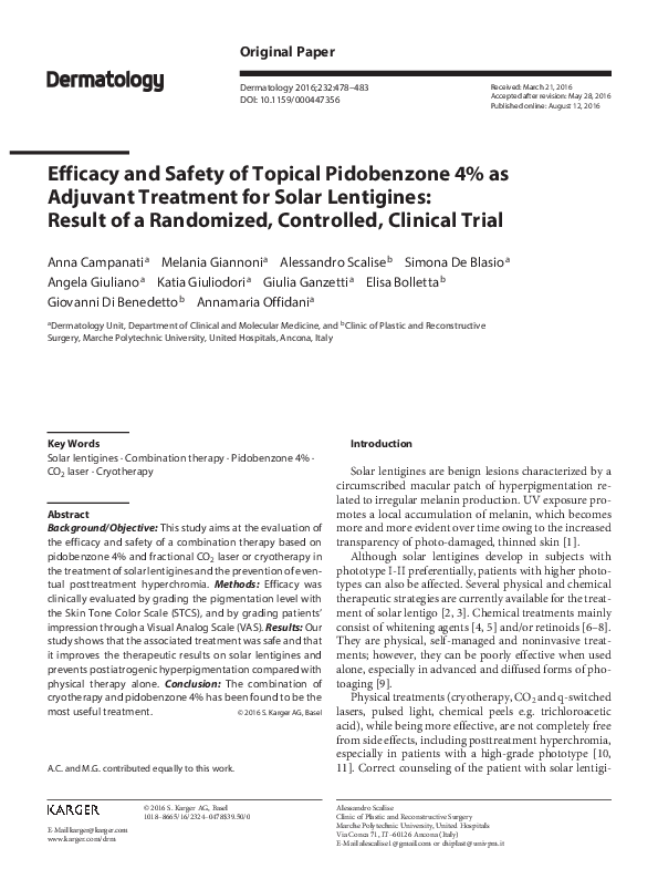 (PDF) Efficacy and Safety of Topical Pidobenzone 4% as Adjuvant ... (PDF) Efficacy and Safety of Topical Pidobenzone 4% as Adjuvant ...