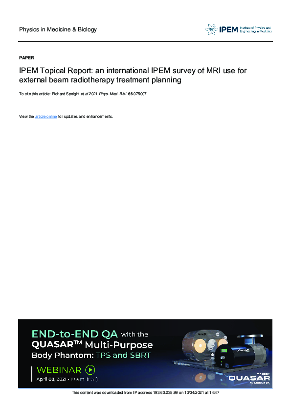 (PDF) IPEM Topical Report: an international IPEM survey of MRI use for ...