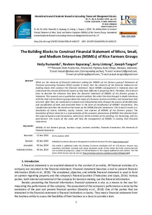(PDF) The Building Blocks to Construct Financial Statement of Micro ...
