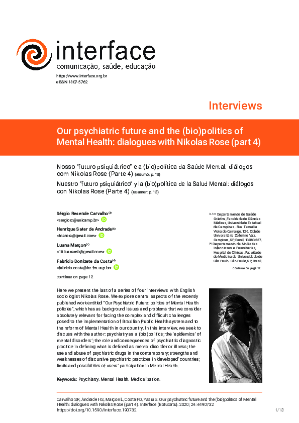 (PDF) Our psychiatric future and the (bio)politics of Mental Health ...